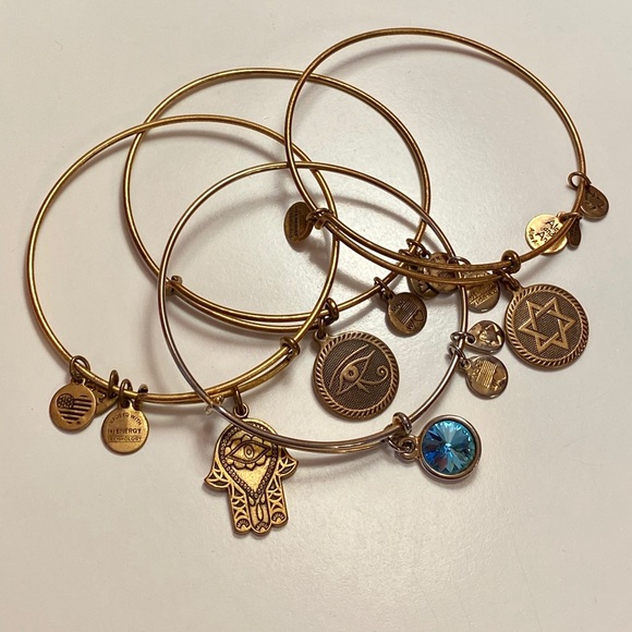 Alex and Ani | Jewelry | Alex And Ani Bangles Set Of 4 | Poshmark